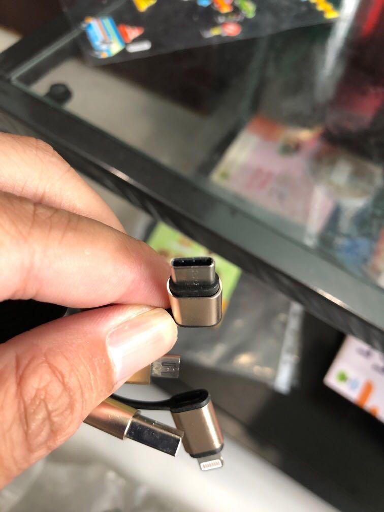 Handphone cable with lighting, type C n mirco usb, Mobile Phones ...