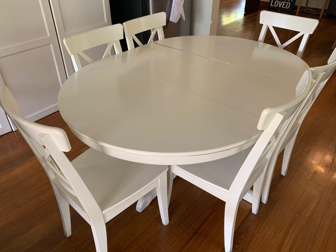 IKEA table and chairs, Furniture & Home Living, Furniture, Tables ...