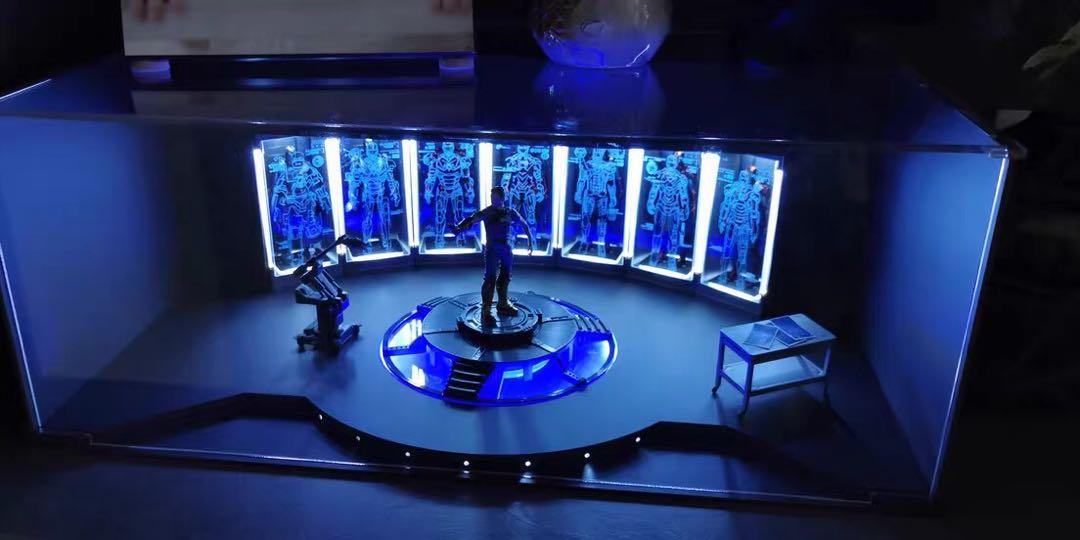 MARVEL AVENGERS IRON MAN 3 TOYSBOX MINI HALL OF ARMOR DISPLAY CASE WITH ...