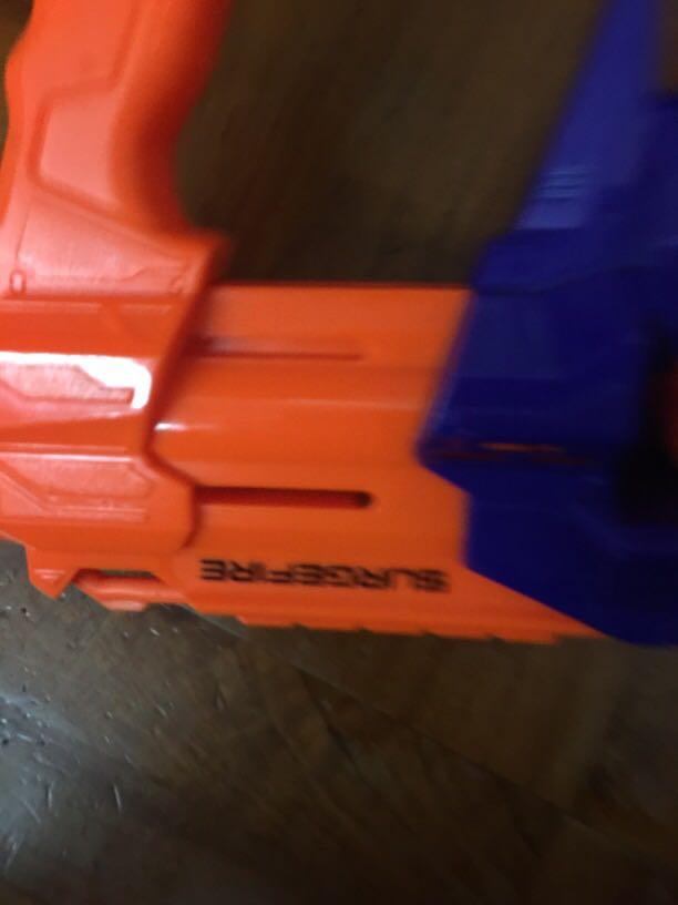 Nerf surge fire (no darts included) with free modified jolt, Hobbies ...