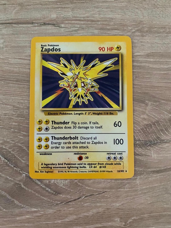 Pokémon Card - Zapdos Rare Holographic, Toys & Games, Board Games ...