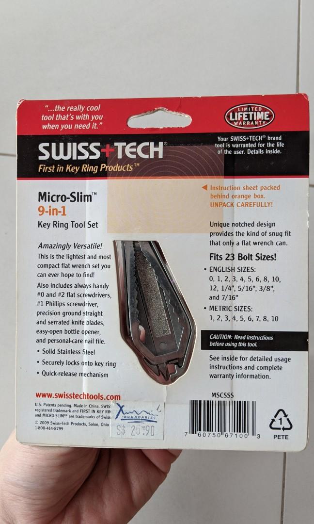 Swiss Tech Micro Slim 9-in-1 Keyring keychain multi tools, Sports ...