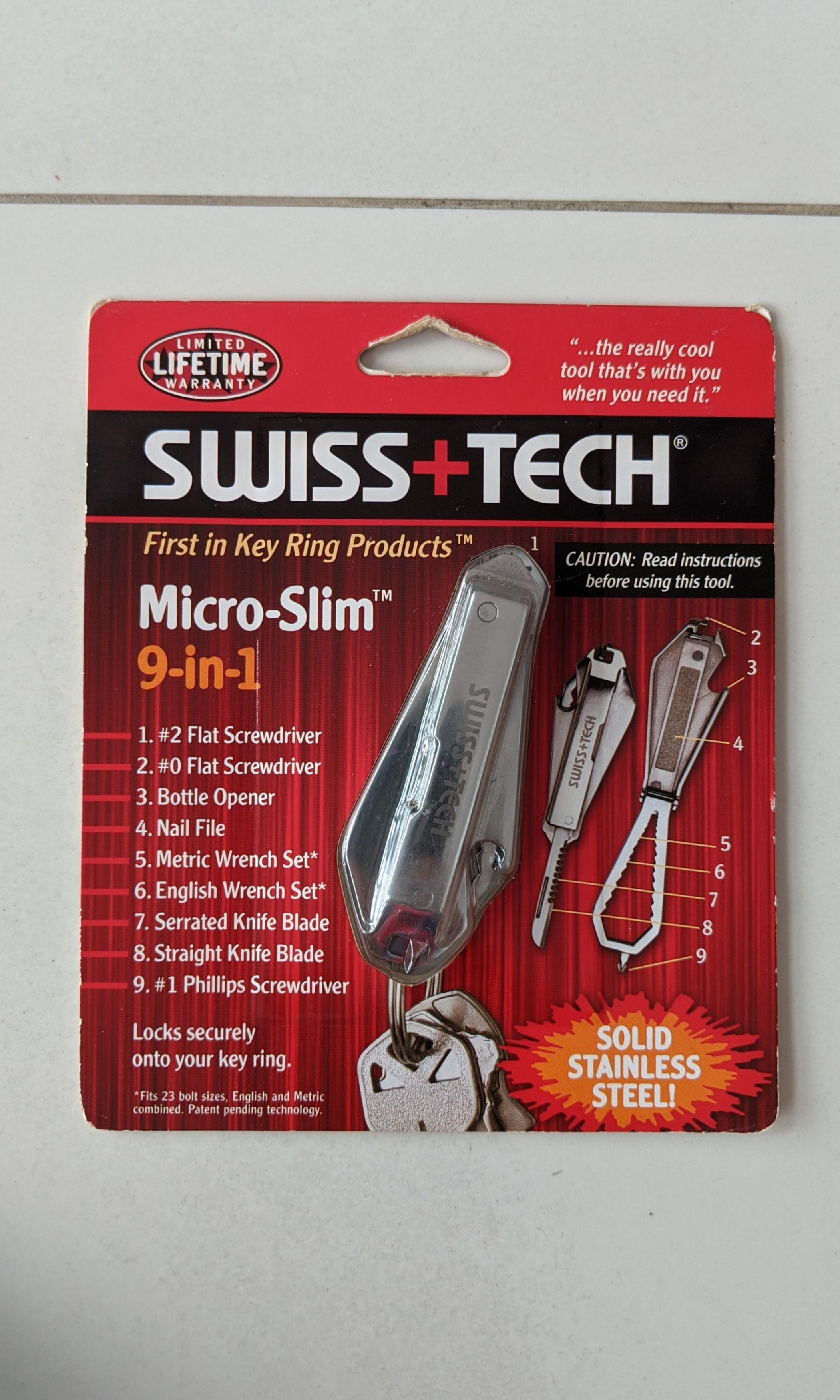 Swiss Tech Micro Slim 9-in-1 Keyring keychain multi tools, Sports ...