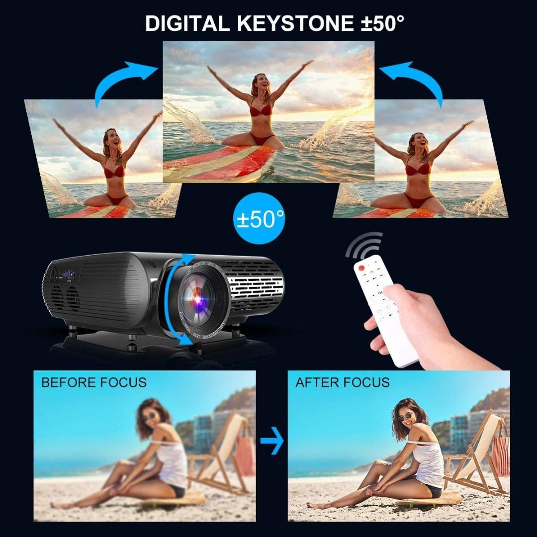 WiMiUS P20 Native 1080P LED Projector 6200 Lumen Video Projector ...