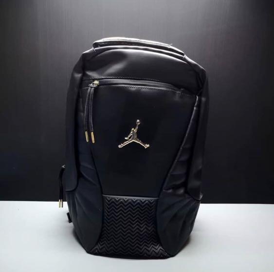 AIR JORDAN BACKPACK IN BLACK GOLD, Fesyen Pria, Tas & Dompet , Ransel ...