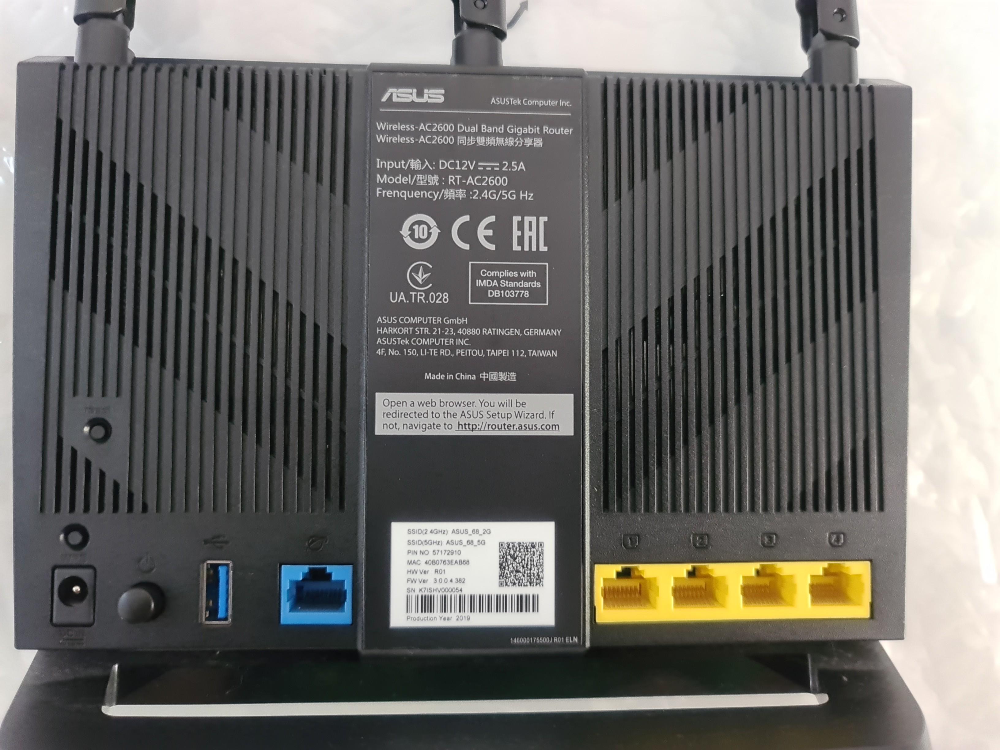 Asus AC2600 Dual Band Gigabit Router, Computers & Tech, Parts ...