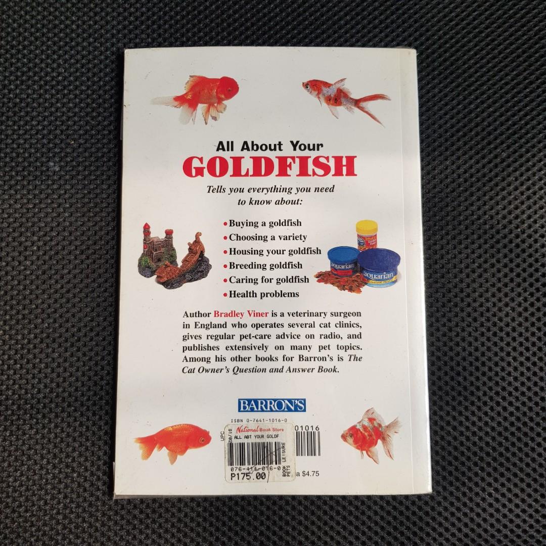 BOOK: ALL ABOUT YOUR GOLDFISH PET FISH BARRON'S BRADLEY VINER, Hobbies ...