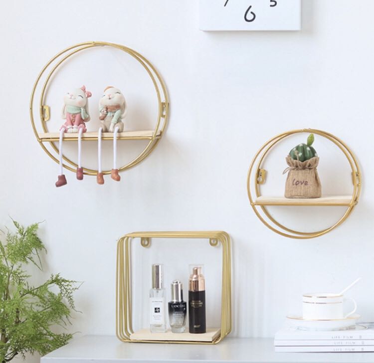 Gold frame shelf rack, Furniture & Home Living, Home Decor, Frames ...