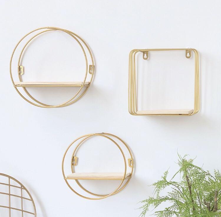Gold frame shelf rack, Furniture & Home Living, Home Decor, Frames ...