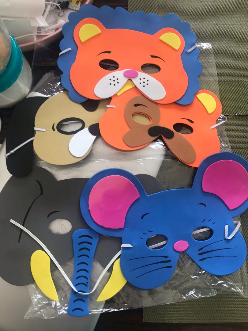 Jungle Safari Animals Face Mask, Babies & Kids, Infant Playtime on ...