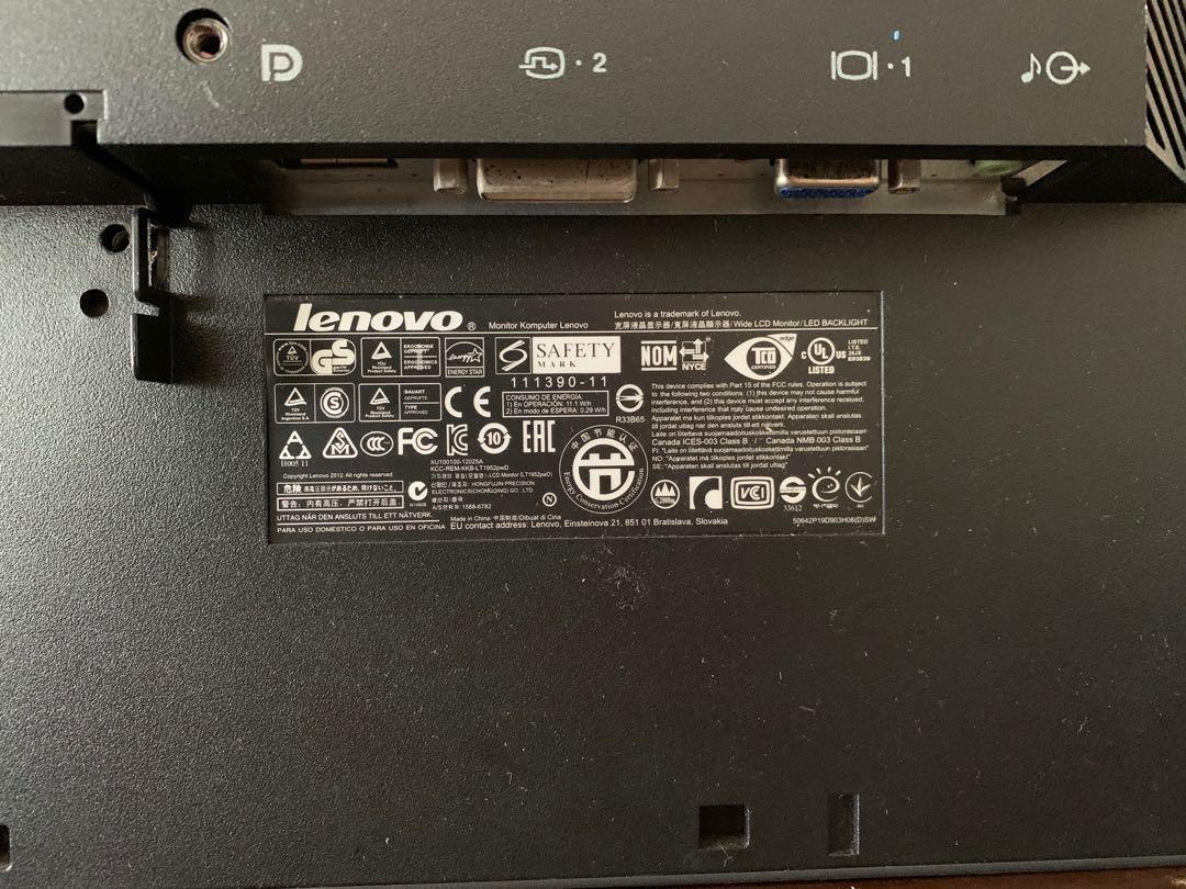 Lenovo monitor (without stand), Computers & Tech, Parts & Accessories ...