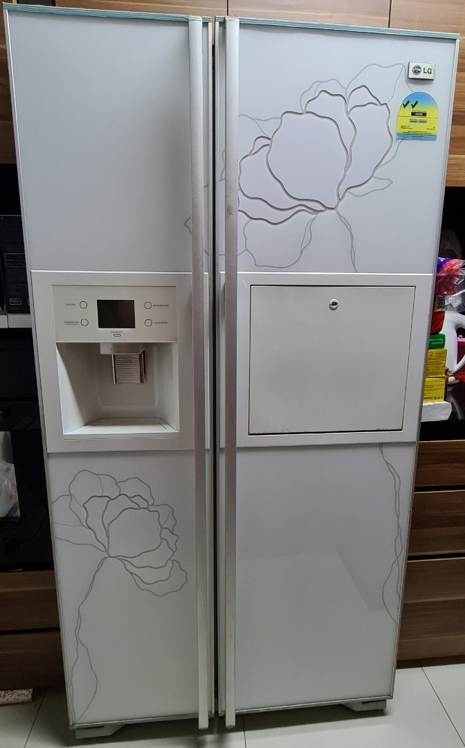LG Fridge White art flower GR-P217LGB, TV & Home Appliances, Kitchen ...