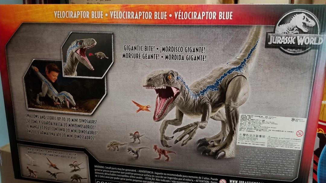 Mattel Jurassic World Super Colossal Colosal Velociraptor Blue, 興趣及遊戲 ...