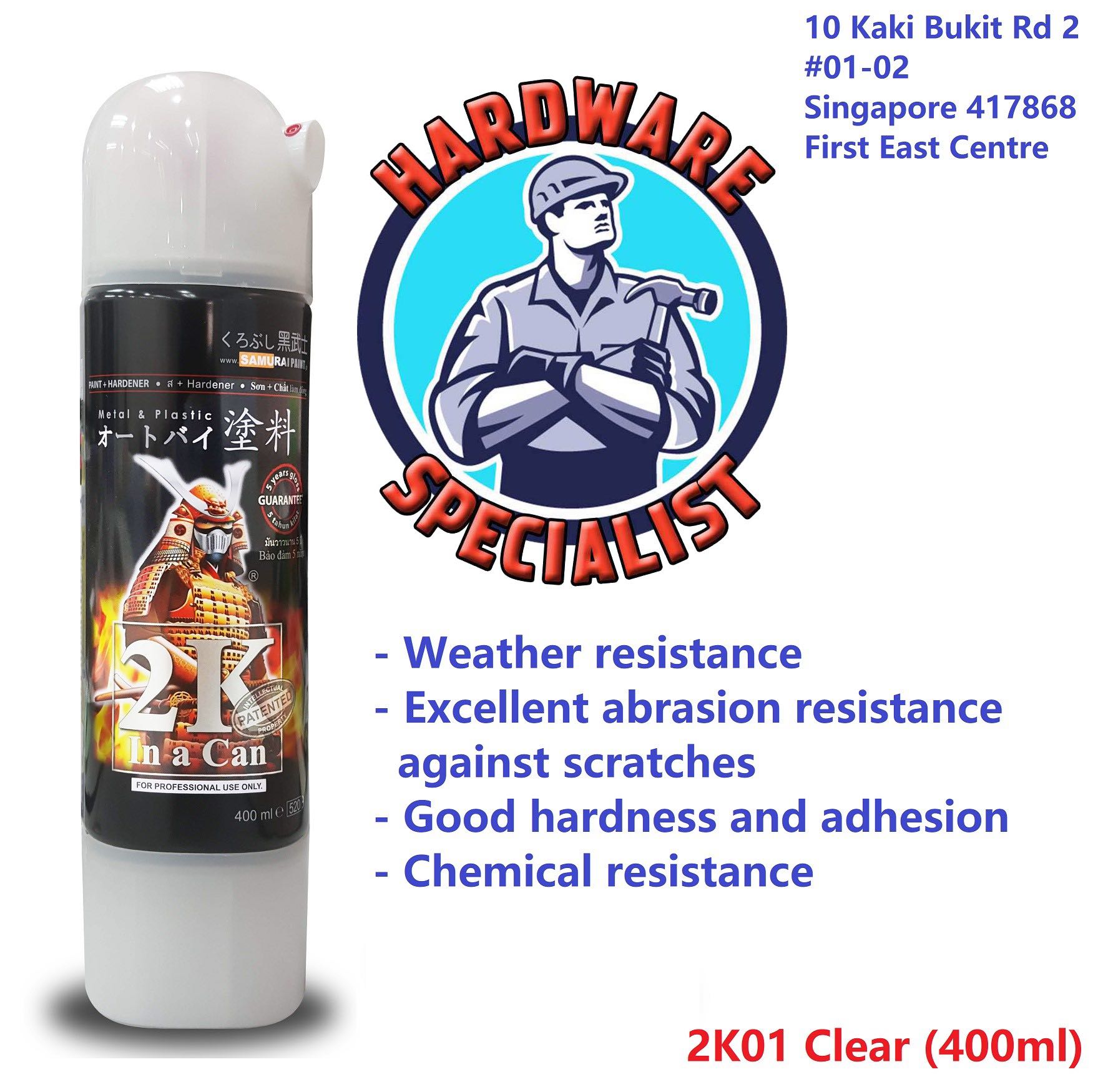 Samurai Paint 2k01 2k Clear Coat Epoxy 400ml, Furniture & Home Living ...