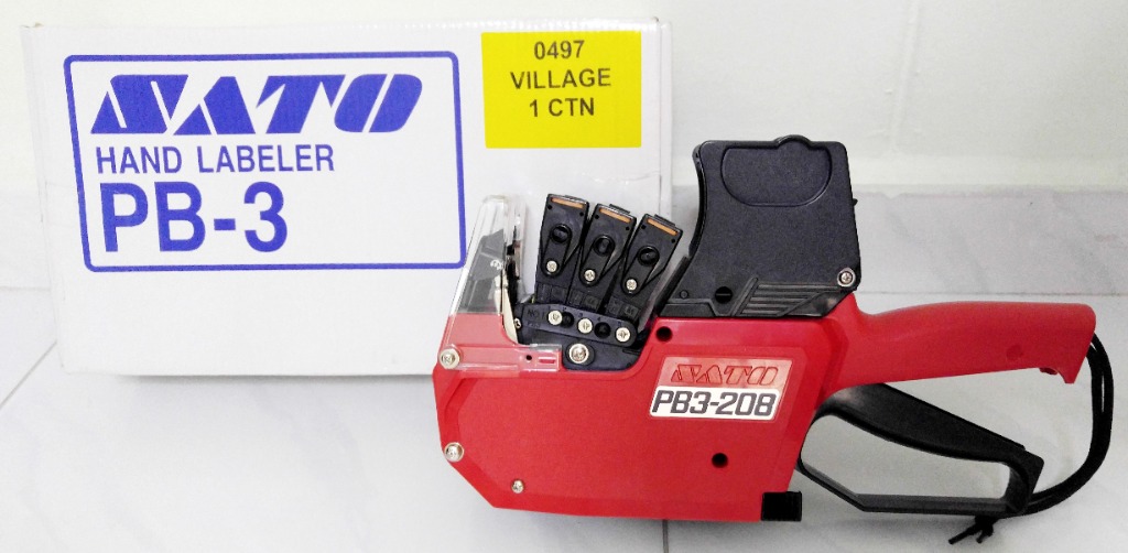 ★Sato★ Japan 3 Line Hand Labeller Gun PB3-208 PB-3 Labeler Price Tag ...