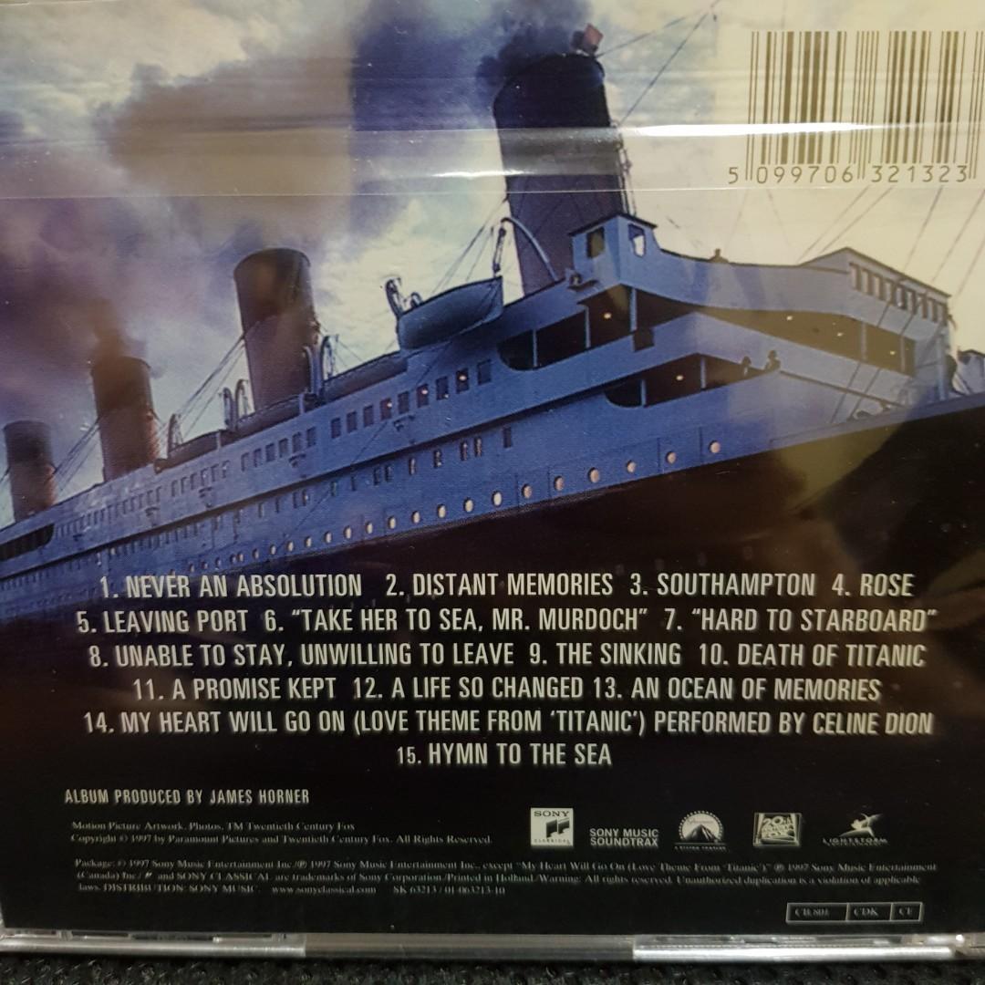 TITANIC CD SOUNDTRACK OST LEONARDO DI CAPRIO KATE WINSLET JAMES HORNER CELINE DION, Hobbies ...