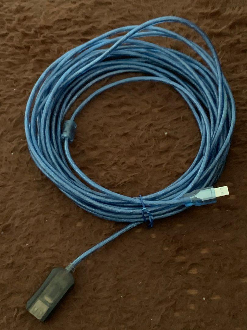USB 2.0 Extension Cabel Type A Male to Type A Female 10 M. Blue colour ...