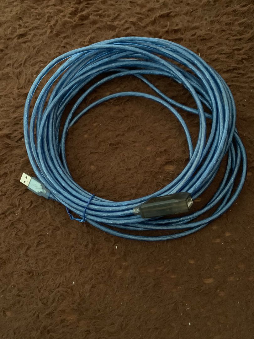 USB 2.0 Extension Cabel Type A Male to Type A Female 10 M. Blue colour ...
