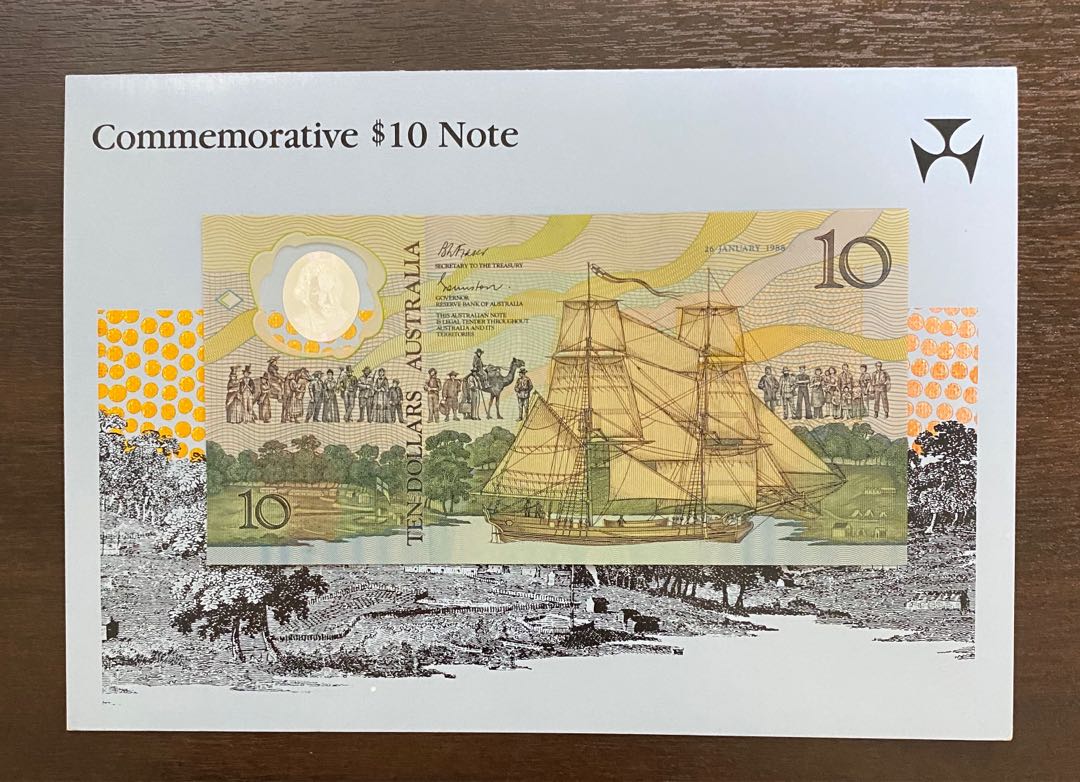 1988 Australia Commemorative $10 Polymer note with folder, Hobbies ...