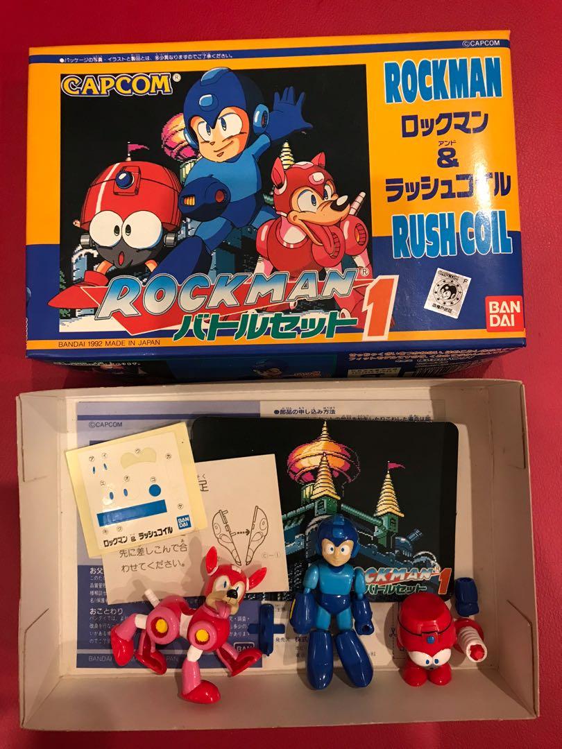 絕版 罕有 已砌上色 Bandai 洛克人 Rockman & Rush Coil 1992年 模型 Capcom, 興趣及遊戲, 玩具 ...