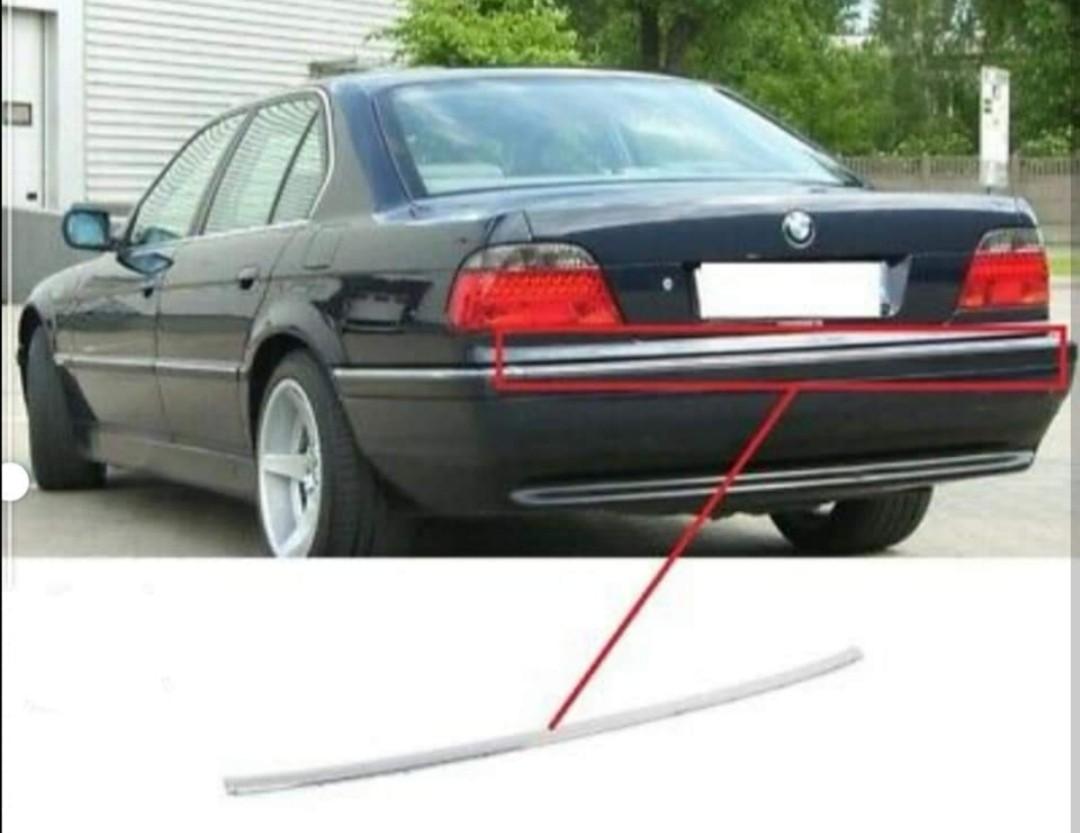 BMW E38 Rear Bumper Chrome Moulding, Auto Accessories on Carousell