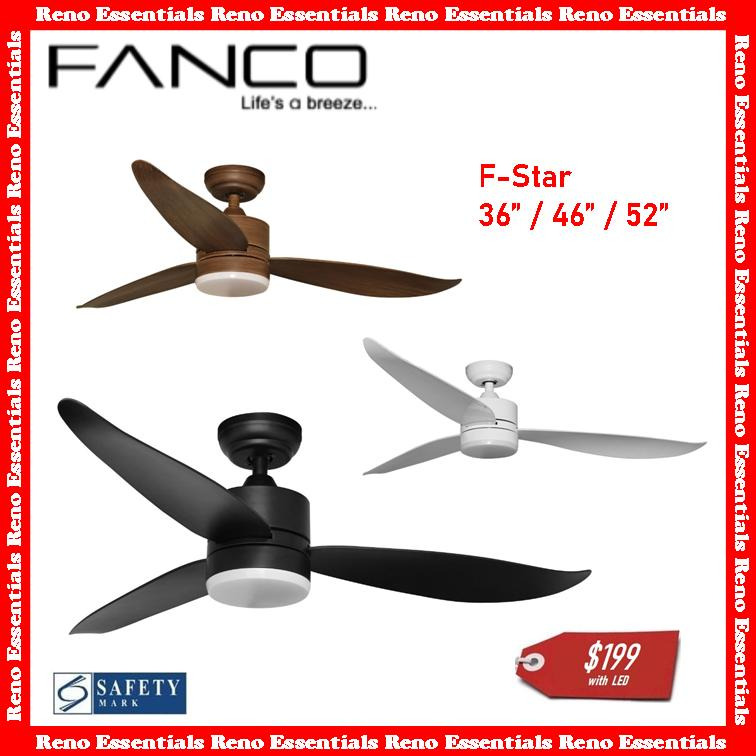 Fanco F-Star ceiling fan with DC motor, Furniture & Home Living ...