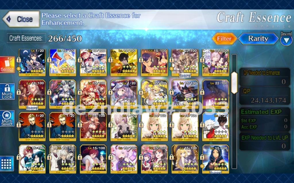 FGO Fate Grand Order Account: 42 SSR (84 WNP), Quadruple Support, Tons ...