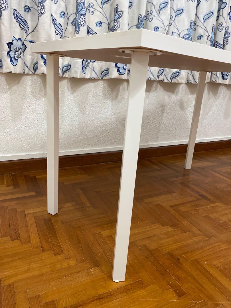 Ikea white rectangular table, Furniture, Tables & Chairs on Carousell