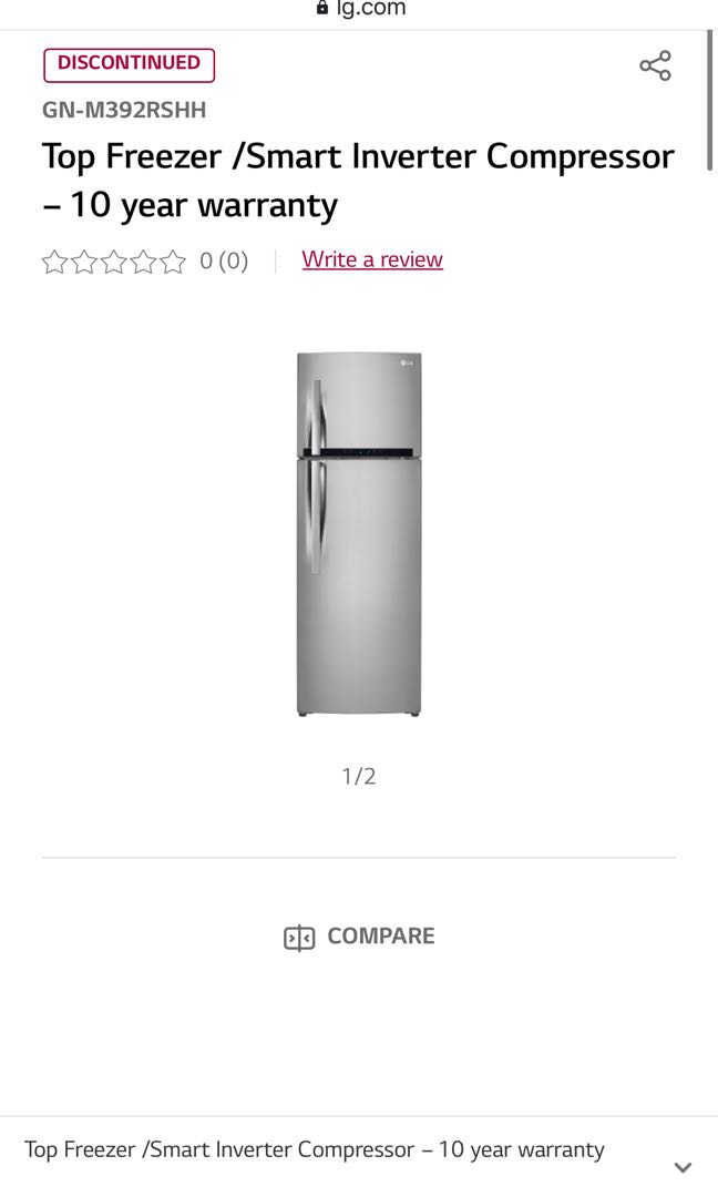 LG Smart Inverter Compressor Fridge, TV & Home Appliances, Kitchen ...