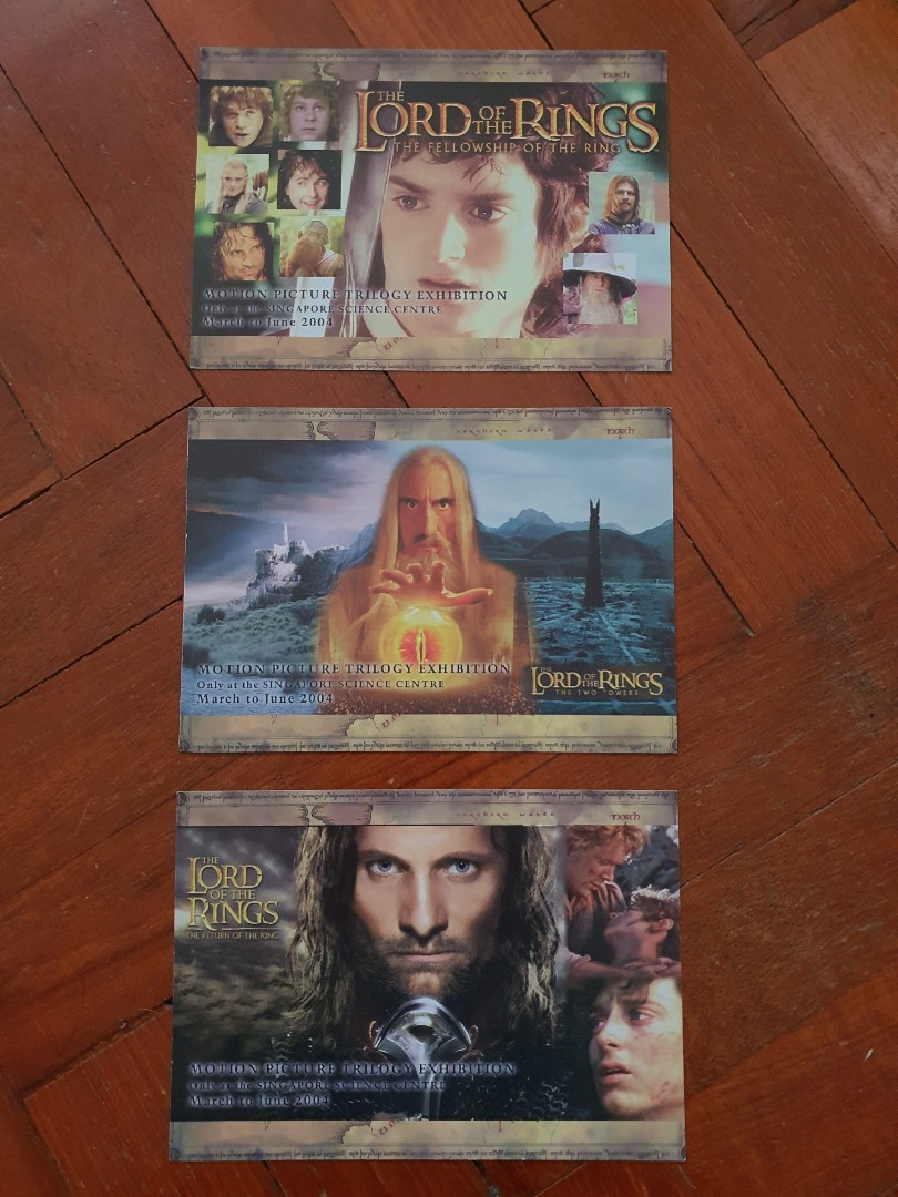 Lord of the Rings Trilogy postcards (set of 3), Hobbies & Toys ...