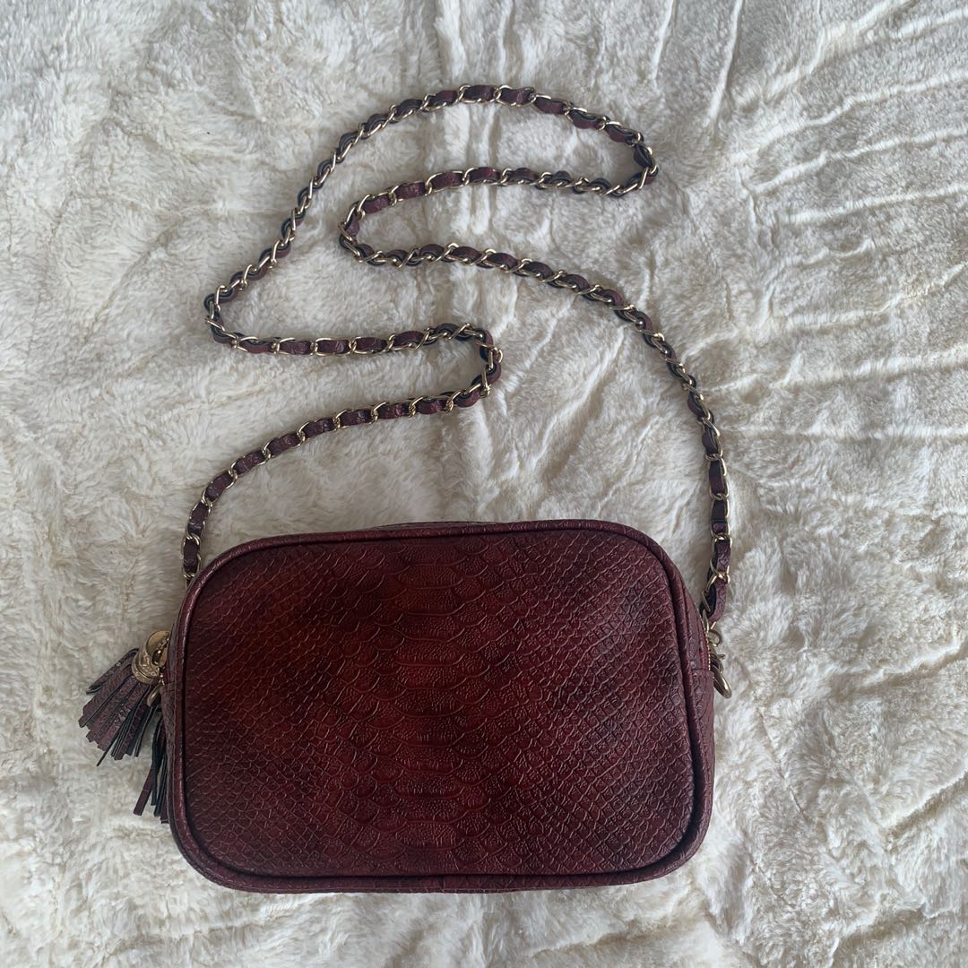 Me Sense Snake Skin Leather Mini Sling Bag, Women's Fashion, Bags ...