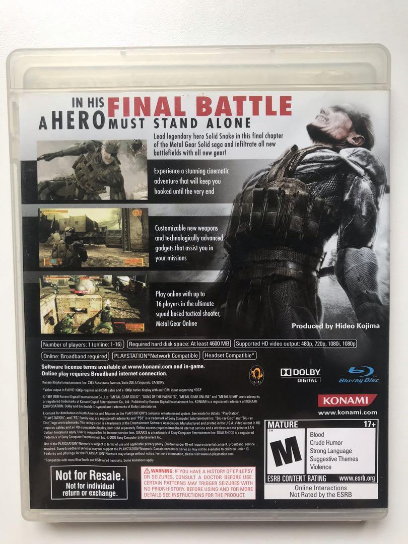 Metal Gear Solid PS3 Game Series, Video Gaming, Video Games ...