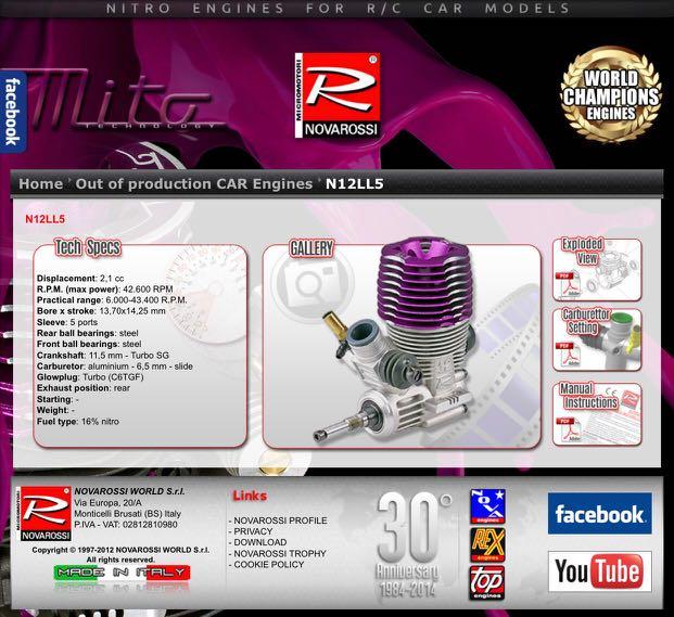 Novarossi Nova (#N12LL5) Nitro Engine 1/10 Scale, Hobbies & Toys, Toys ...