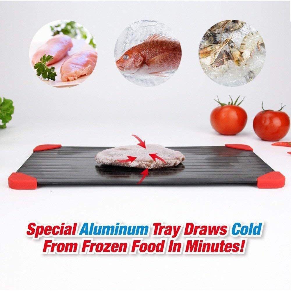 Quick Defrost Tray with Silicon Rapid Thaw Frozen Food Fast No ...