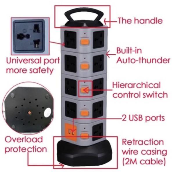 Vertical Multi Socket, TV & Home Appliances, Electrical, Adaptors ...