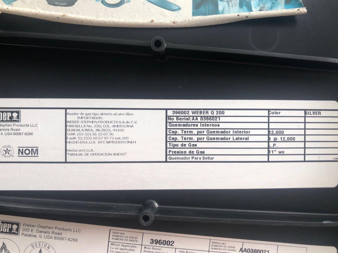 Weber Q200 BBQ + Cart/Stand + Gas, Everything Else on Carousell