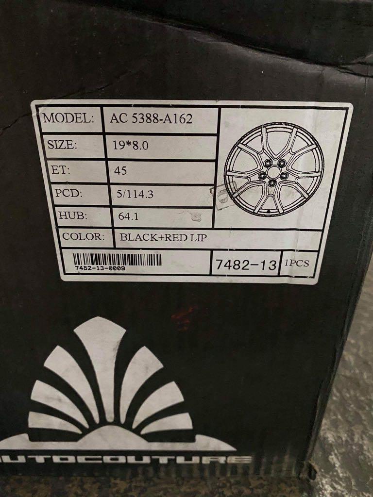 19" Honda Type-R Mags code A162 5Holes pcd114 Bnew, Car Parts ...