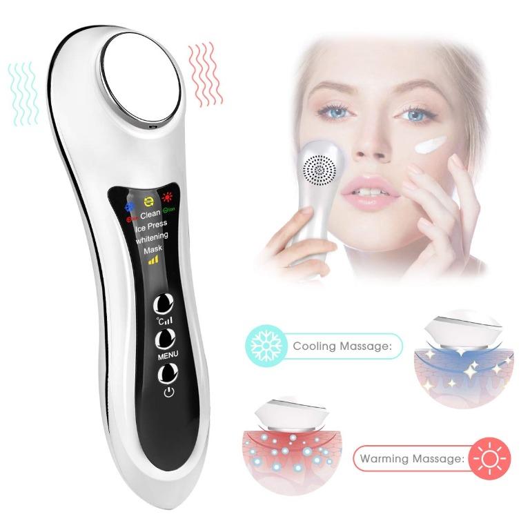9064 Hot Cold Hammer Vibration Face Massager 4 IN 1 Portable Facial ...