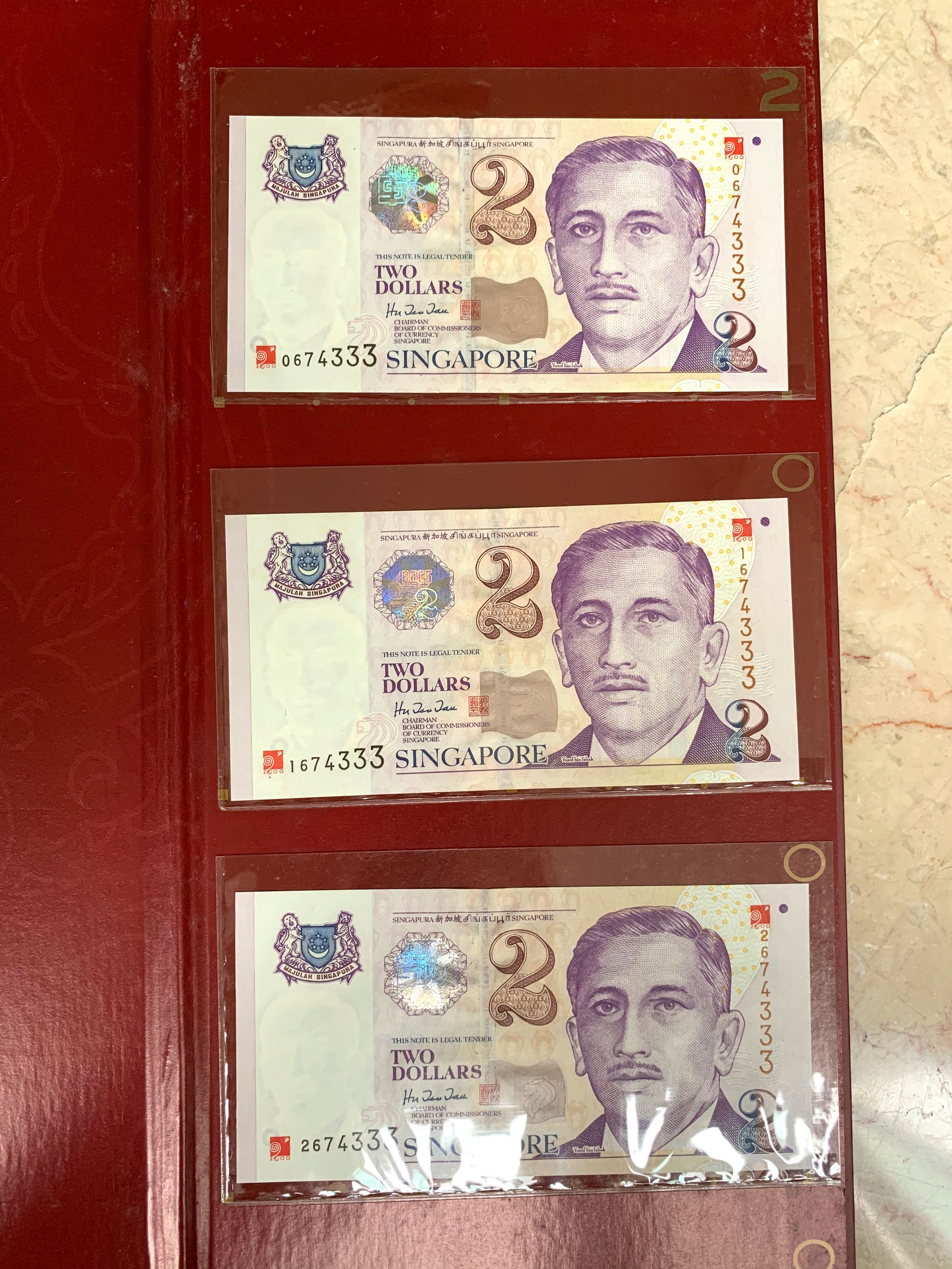 Commemorative $2 notes Singapore for year 2000, Hobbies & Toys ...
