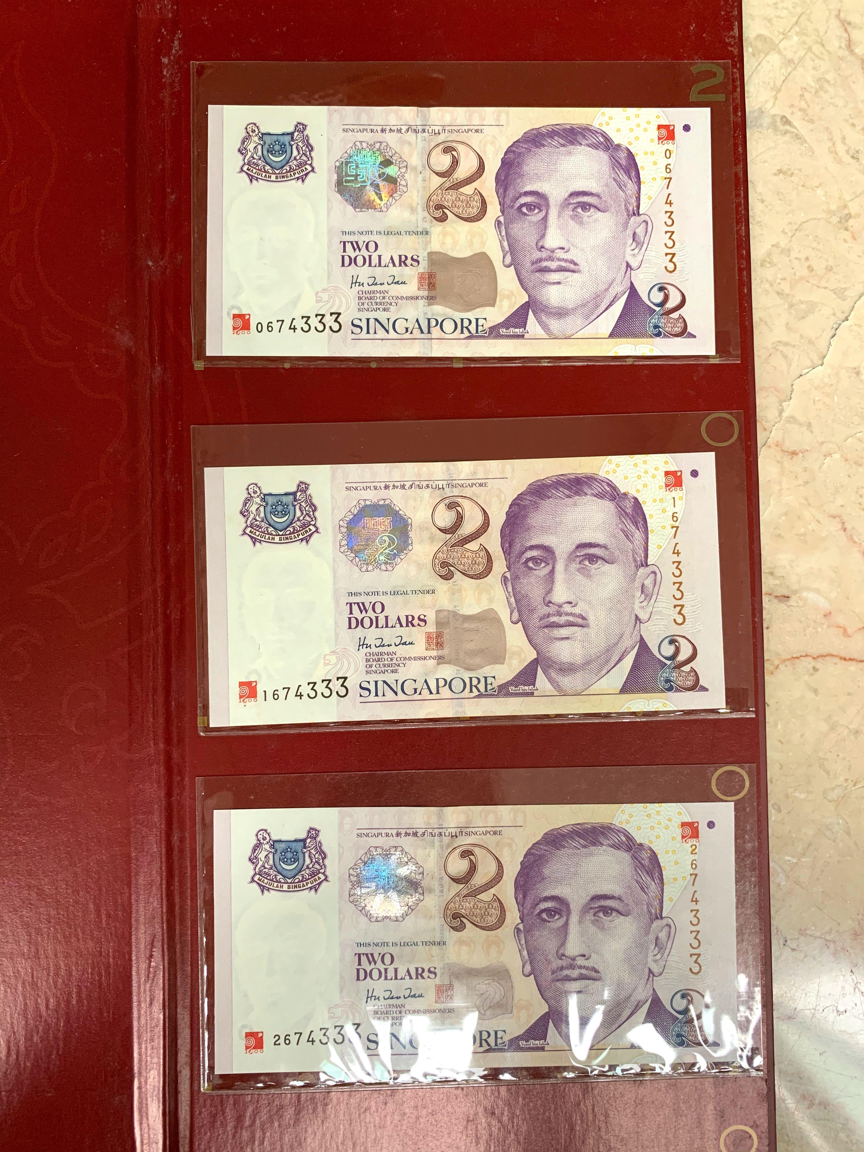 Commemorative $2 notes Singapore for year 2000, Hobbies & Toys ...