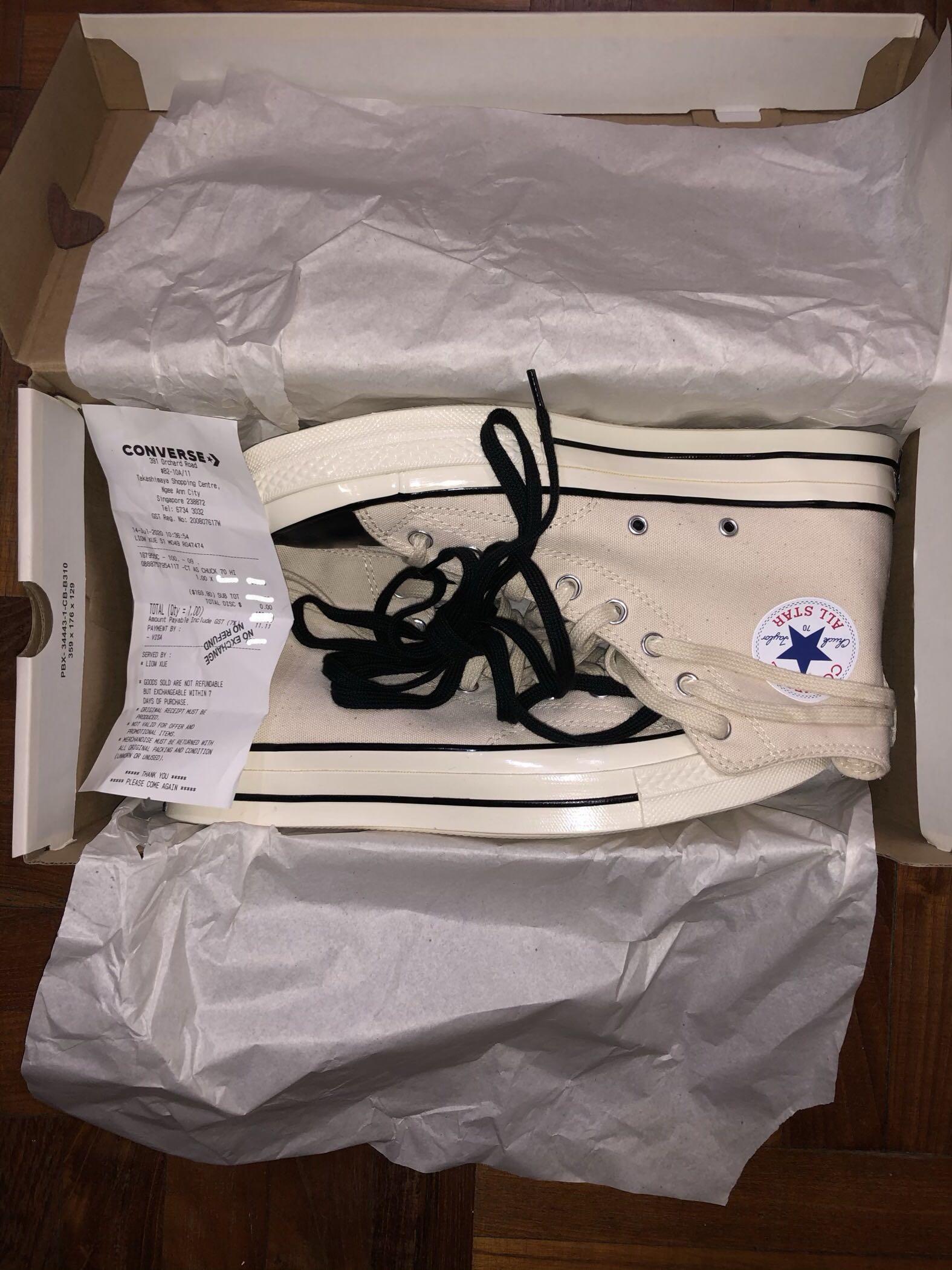 Converse x FOG Essentials Chuck 70s Ivory/Black, Men's Fashion ...