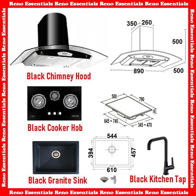 Cooker Hood and Hob + Kitchen Sink and Tap Package, Furniture & Home ...