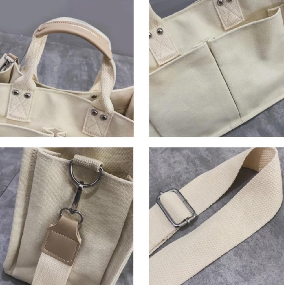 Janice Korean canvas bag, Women's Fashion, Bags & Wallets, Tote Bags on ...