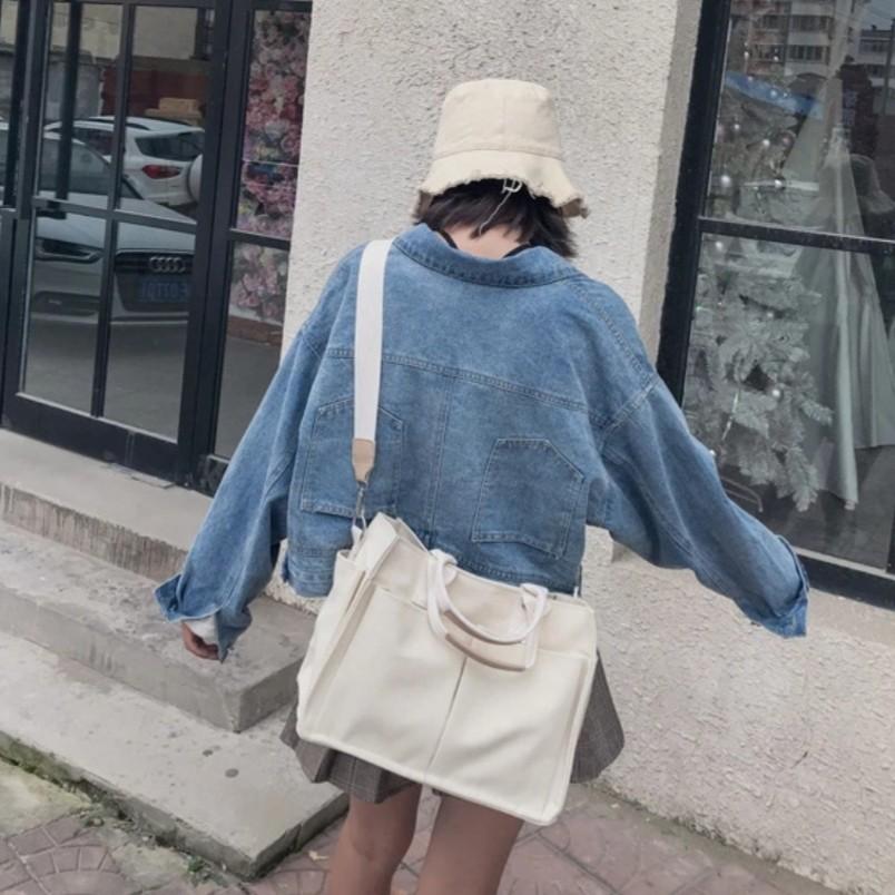 Janice Korean canvas bag, Women's Fashion, Bags & Wallets, Tote Bags on ...