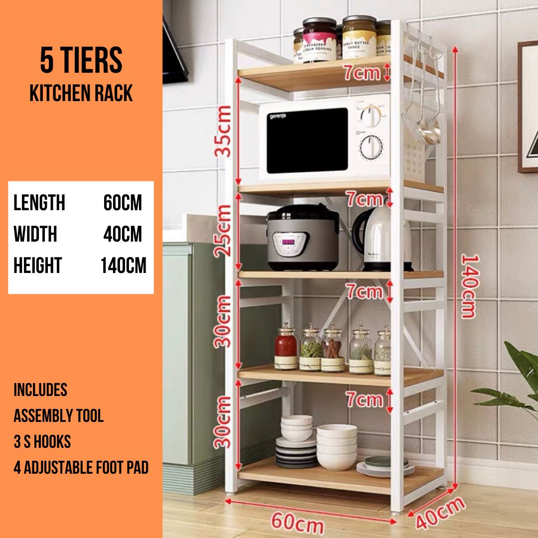 Kitchen Rack - 5 Tiers, Furniture & Home Living, Furniture, Shelves ...