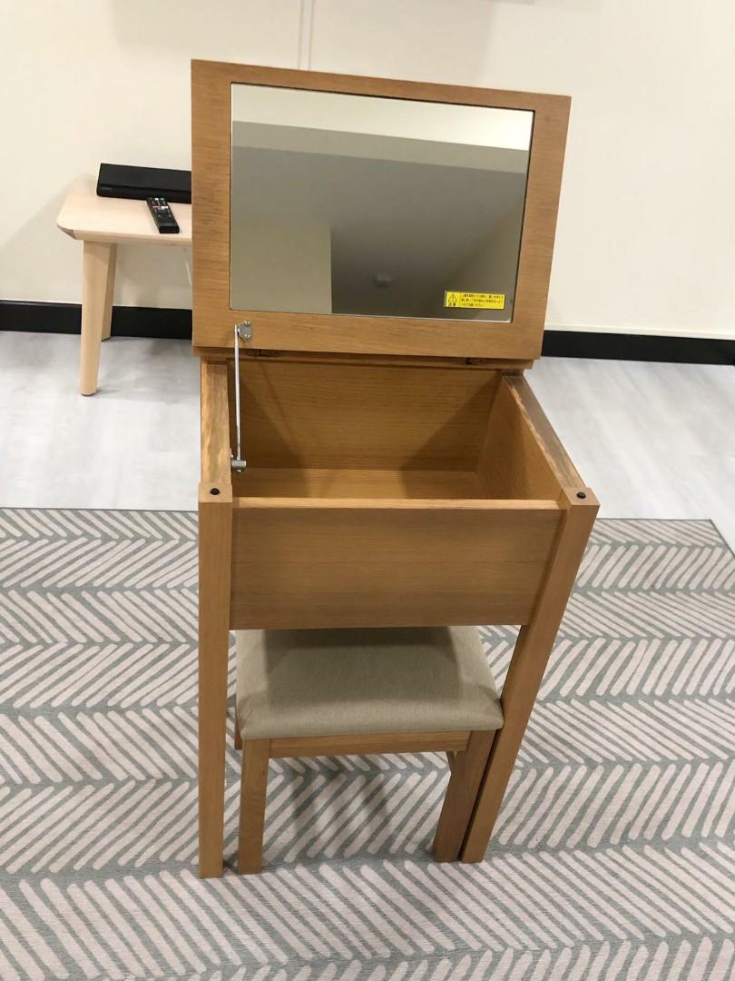 Muji Oak Dressing table and stool, Furniture & Home Living, Furniture ...