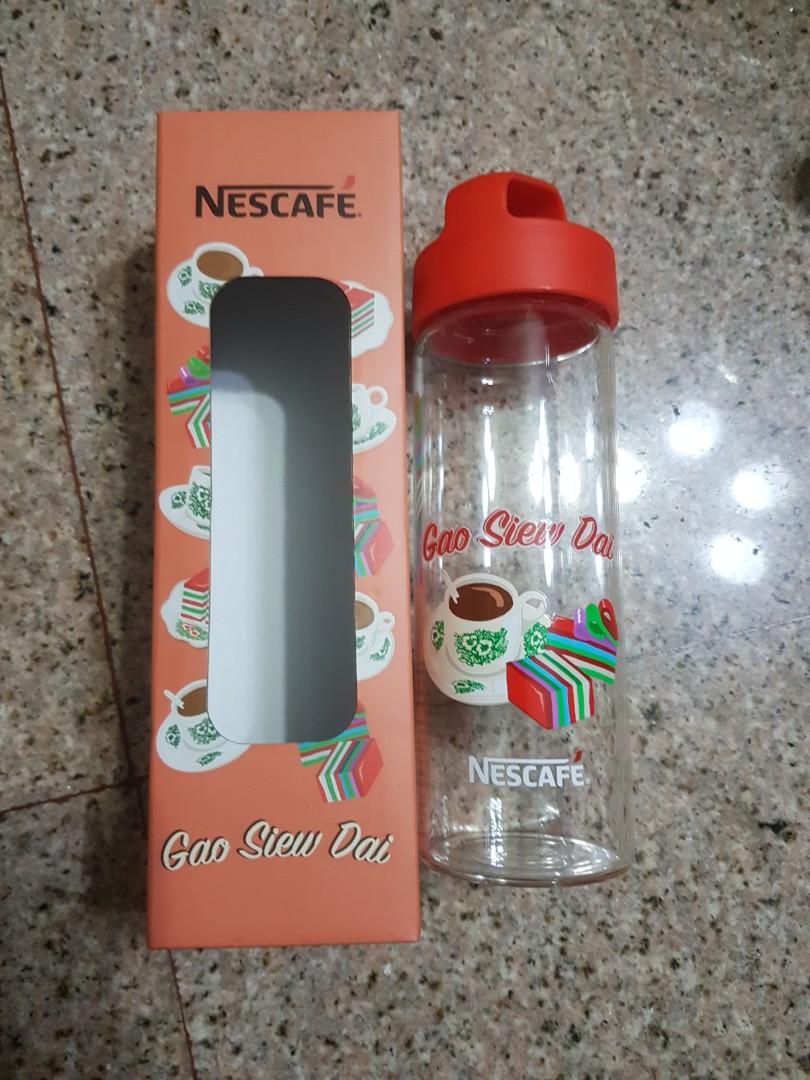 Nescafe Glass Water Bottle, Everything Else on Carousell