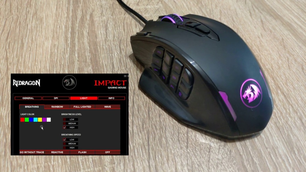 Redragon M908 Impact RGB LED MMO Mouse with Side Buttons Laser Wired ...