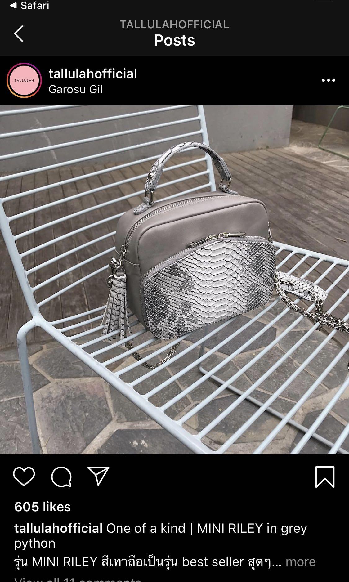 RILEY in Grey Python, Women's Fashion, Bags & Wallets, Cross-body Bags ...