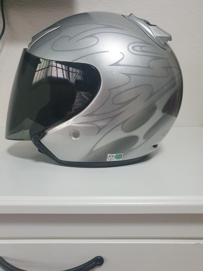 Shoei Jforce2 Jack silver, Motorcycles, Motorcycle Apparel on Carousell